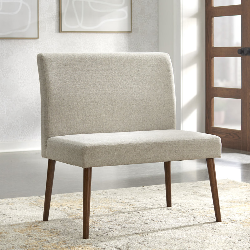 Jibri Upholstered Slipper Chair George Oliver Fabric Cream 100 Polyester